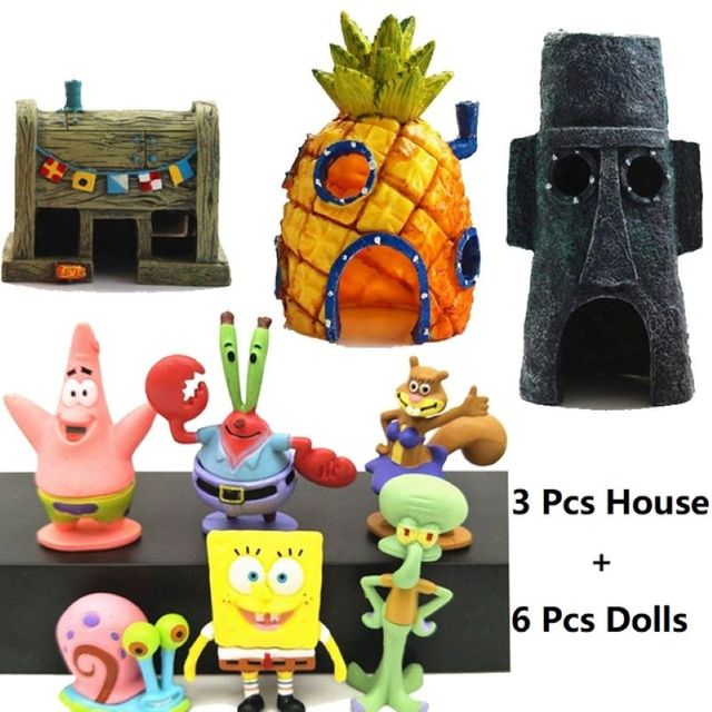 SpongeBob Fish Tank ornaments SquarePants Toys - Juhi